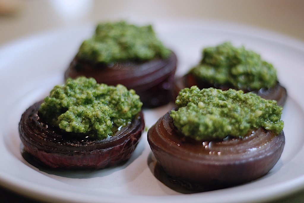 Grilled Red Onions with Sage Pesto « Alejandra's Kitchen